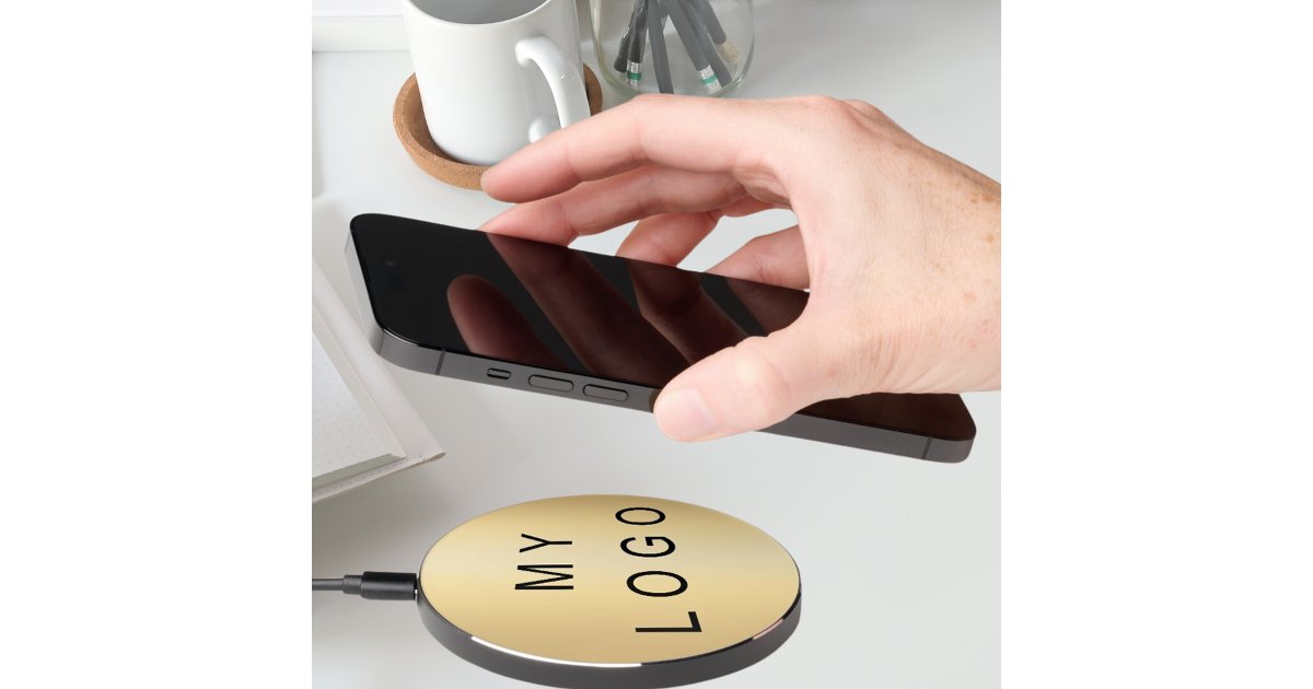 Business logo wireless charger | Zazzle