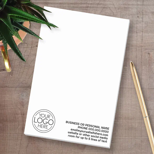 Business Logo with Contact Information - Promotion Post-it Notes | Zazzle