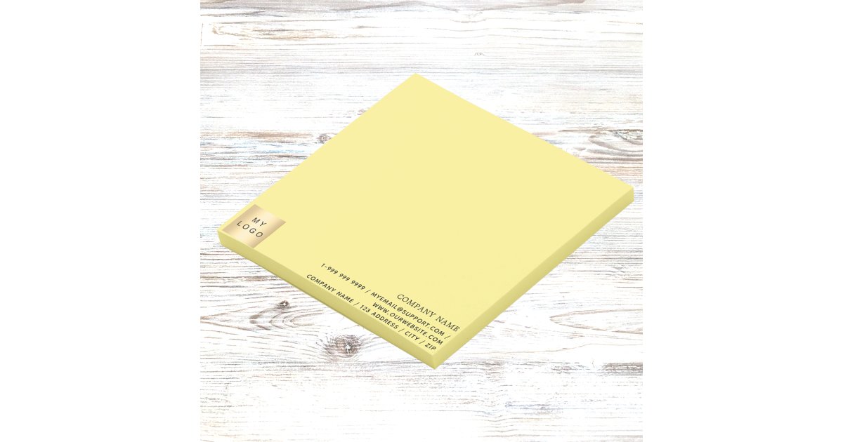 Business logo yellow post-it notes | Zazzle