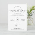 Business Market Day Minimalist Black & White Logo Invitation | Zazzle