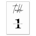 Business Minimalist Table Number Gala Dinner Event | Zazzle