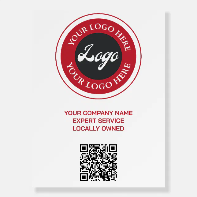 Business Modern Logo Social Media Qr Code Foam Board Zazzle