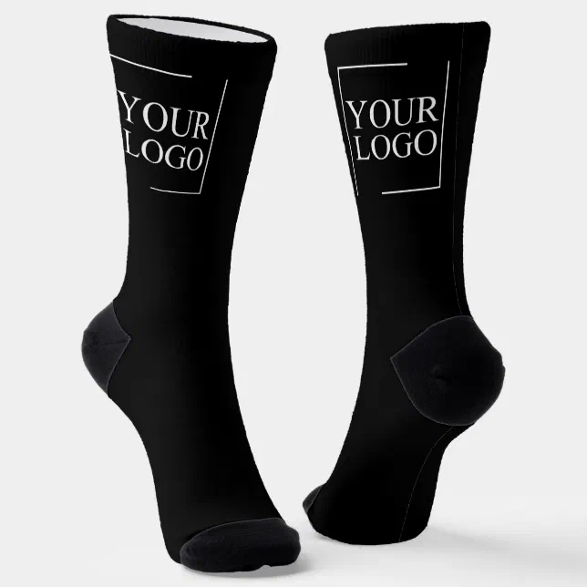 Business Name Add Logo Company Professional Text Socks | Zazzle