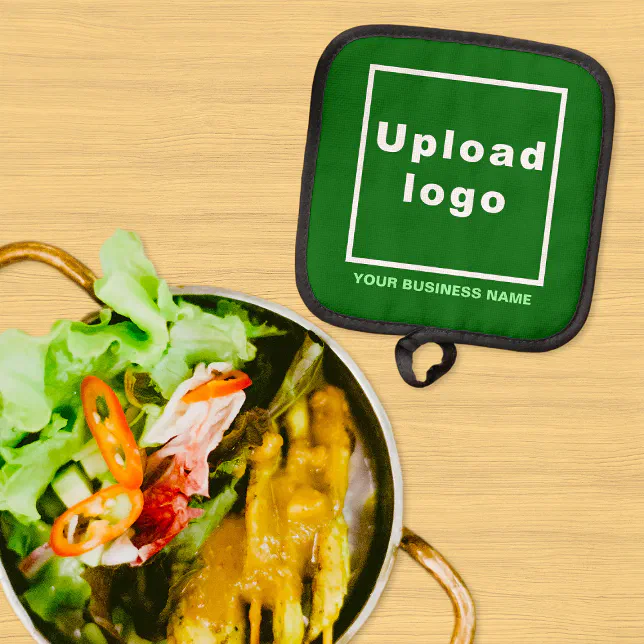 Business Name and Logo on Green Pot holder | Zazzle