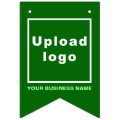 Business Name and Logo on Green Swallowtail Bunting Flags | Zazzle