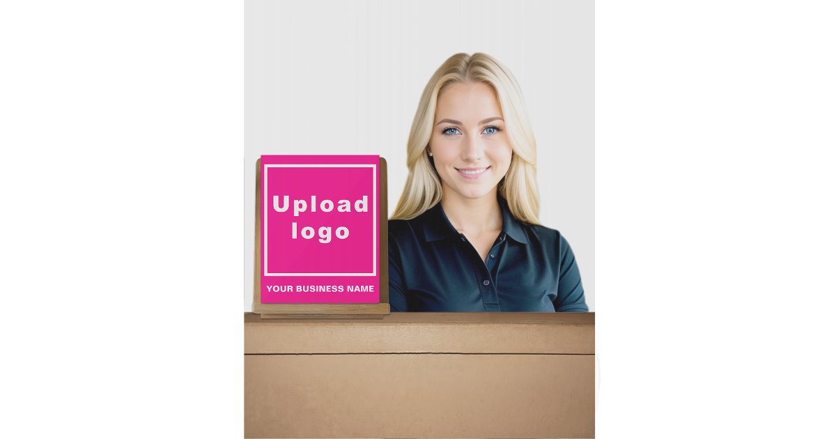 Business Name and Logo on Pink Acrylic Sign | Zazzle