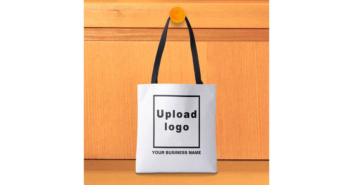 Business Name and Logo on White Tote Bag | Zazzle