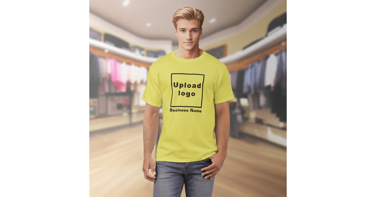 Business Name and Logo on Yellow T-Shirt | Zazzle