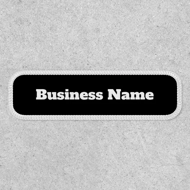 Business Name Black and White Bold Font Template Patch | Zazzle