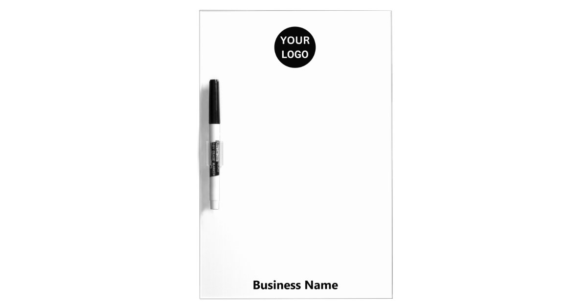 Business Name Black and White Your Logo Here Dry Erase Board | Zazzle