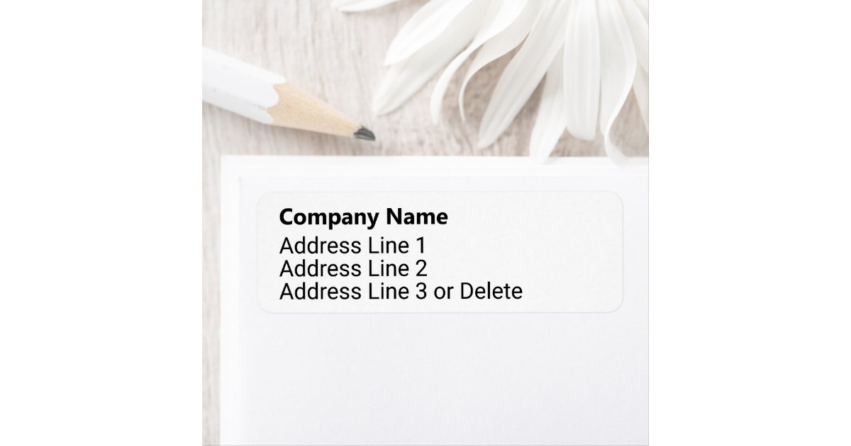 Business Name Bold White Return Address Template Label | Zazzle