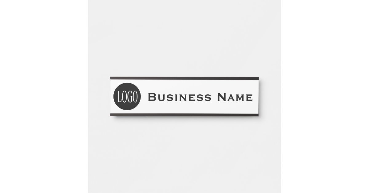Business Name Company Office Door Sign B&W | Zazzle