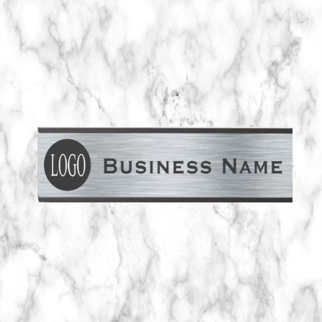 Business Name Company Office Door Sign Silver | Zazzle