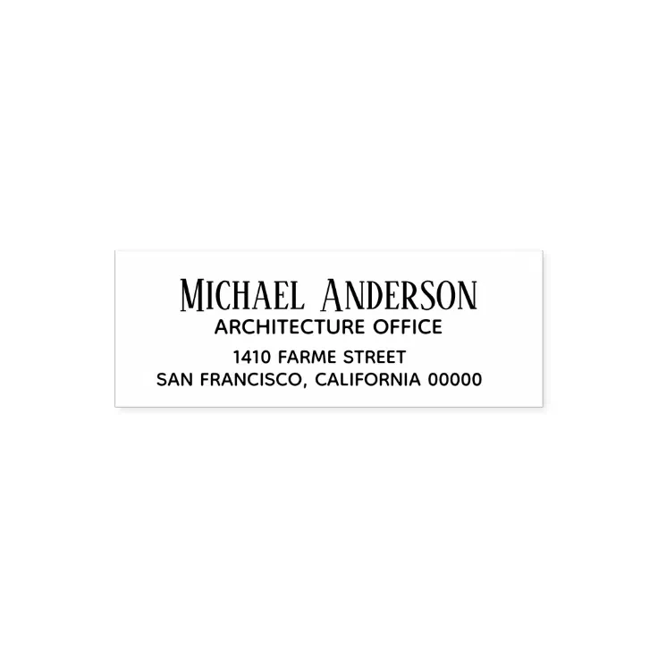 business name contact address architecture office self-inking stamp ...