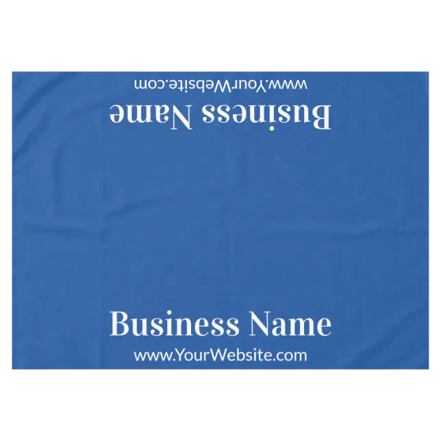 Business Name Deep Blue and White Text Template Tablecloth | Zazzle