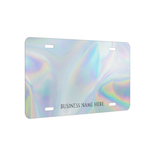 Business Name Holographic Employee Staff License Plate | Zazzle