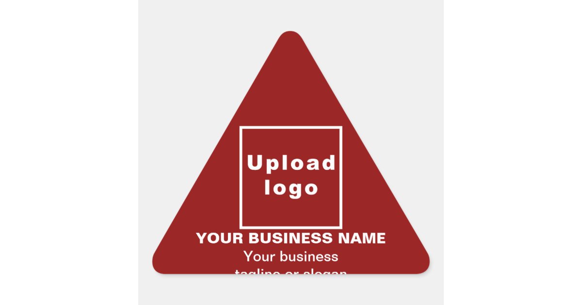Business Name, Logo and Tagline on Red Triangle Sticker | Zazzle