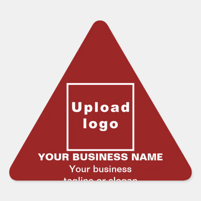 Business Name, Logo and Tagline on Red Triangle Sticker | Zazzle