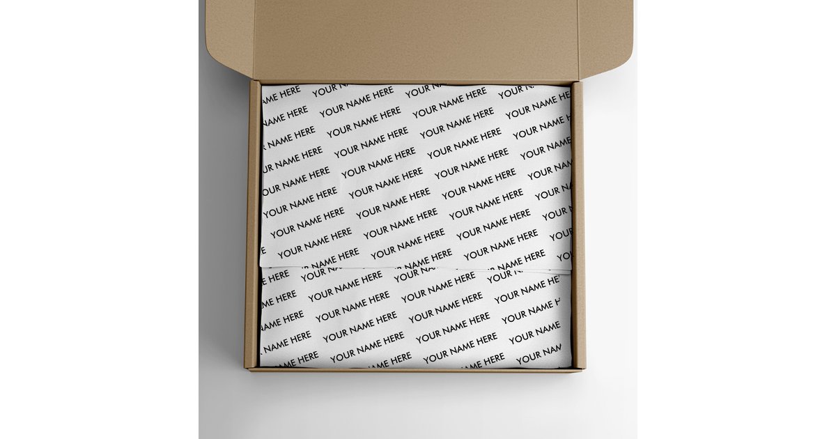 Business Name Packaging Branded Corporate White Tissue Paper | Zazzle