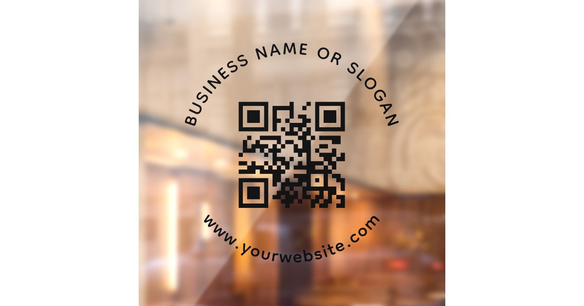 Business Name Slogan Professional Company QR Code Window Cling | Zazzle