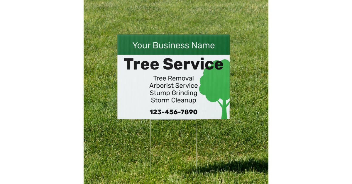 Business Name Tree Service Contractor Services Sign | Zazzle