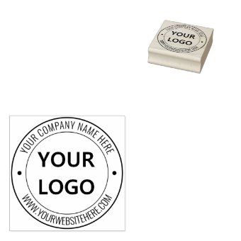 Business Name Website Professional Stamp with Logo | Zazzle