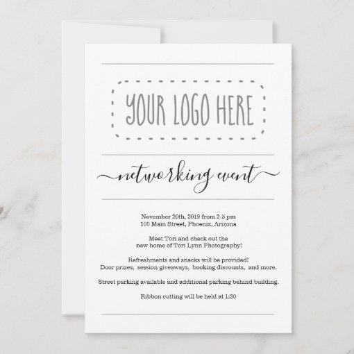 Business Networking Event Invitation - Add Logo | Zazzle