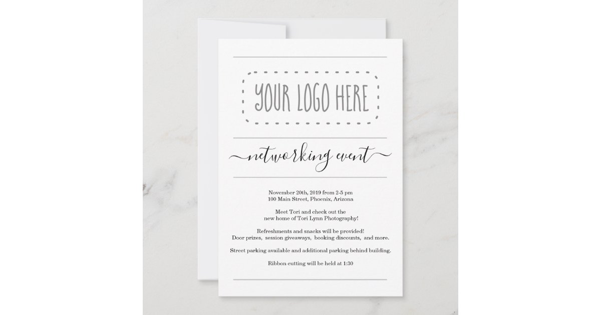 Business Networking Event Invitation - Add Logo | Zazzle