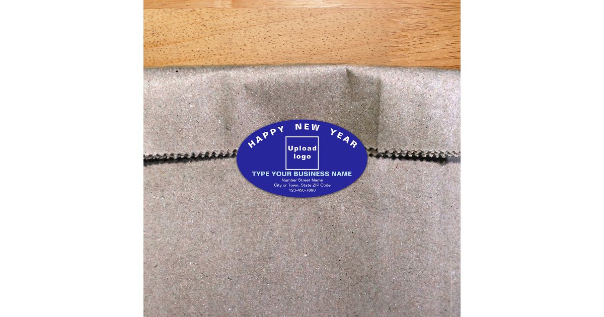 Business New Year Blue Oval Sticker | Zazzle