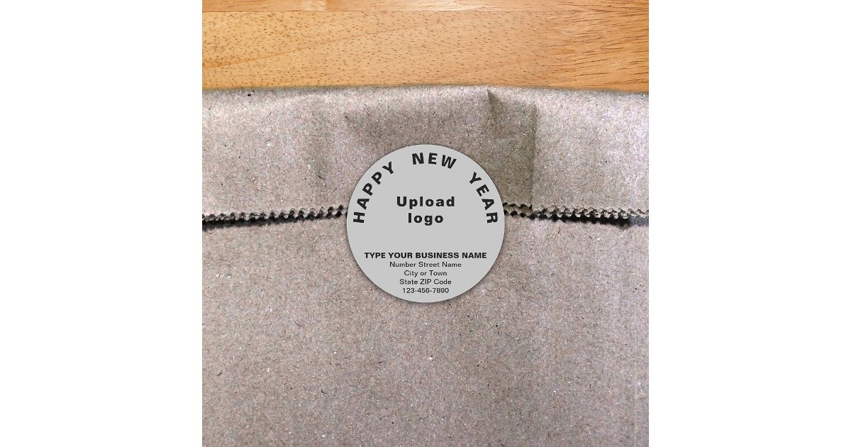 Business New Year Gray Round Sticker | Zazzle