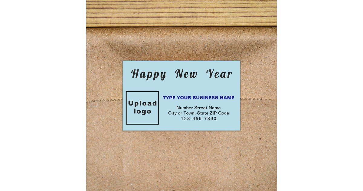Business New Year Light Blue Rectangle Sticker | Zazzle