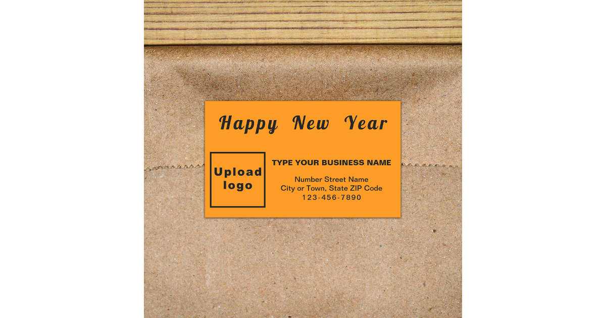 Business New Year Orange Rectangle Sticker | Zazzle