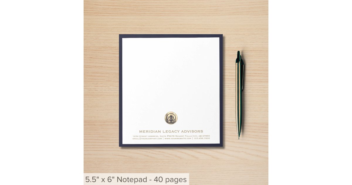 Business Notepad with Customizable Logo | Zazzle
