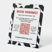 Business Now Hiring QR Code Personalize Pedestal Sign | Zazzle