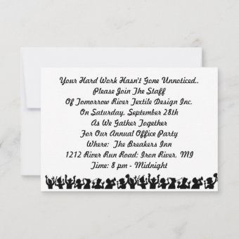 Business Office Party Hard Working Team Invitation | Zazzle
