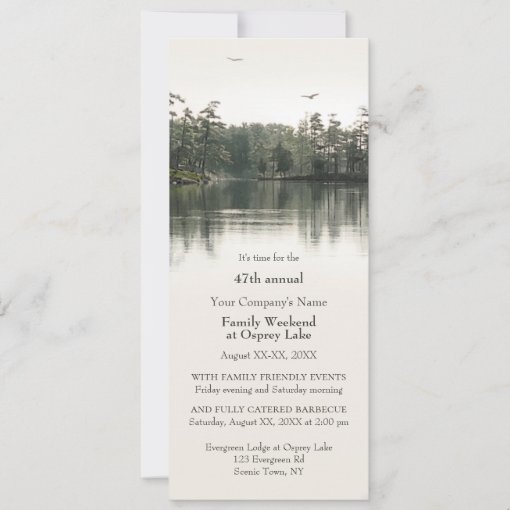 Business or Church Family Weekend Rustic Retreat Invitation | Zazzle