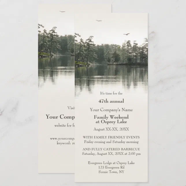 Business or Church Family Weekend Rustic Retreat Invitation | Zazzle