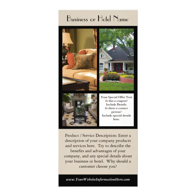 Business or Hotel Rack Cards | Zazzle