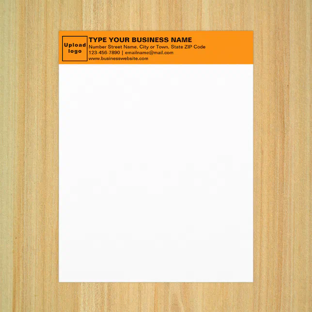 Business Orange Color Letterhead on Paper Sheet | Zazzle