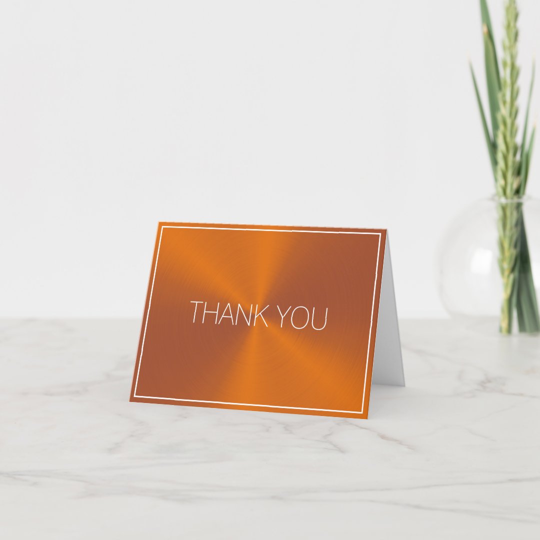Business Orange Thank You Card | Zazzle
