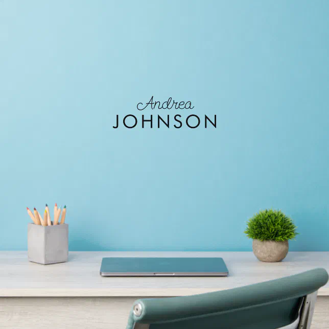 Business Owner Manager Staff Employee Name Script Wall Decal | Zazzle