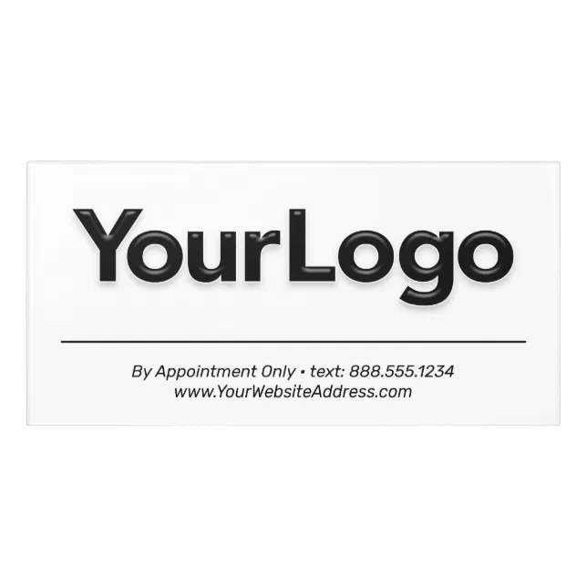 Business Owner Professional Company Custom Logo Door Sign | Zazzle
