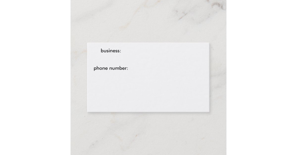 business:phone number: business card | Zazzle