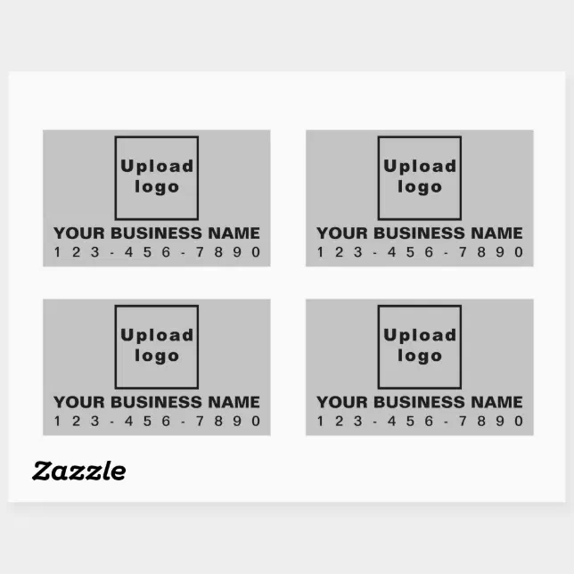 Business Phone Number on Gray Rectangle Sticker | Zazzle