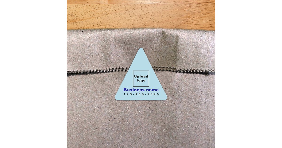 Business Phone Number on Light Blue Triangle Sticker | Zazzle