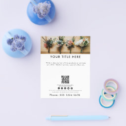 Business Photo Banner QR Code Social Media Flyer | Zazzle