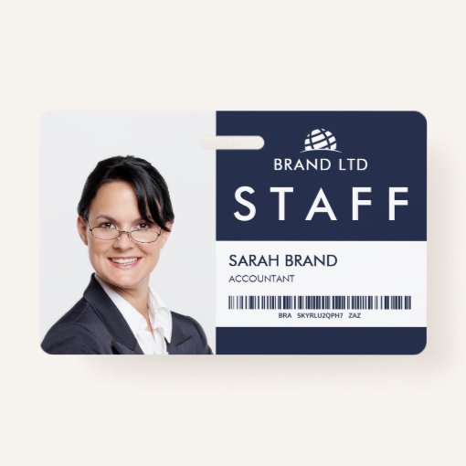 Business Photo ID Staff Badge | Zazzle