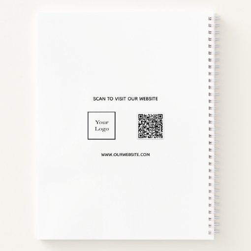 Business photo logo white team QR code Notebook | Zazzle