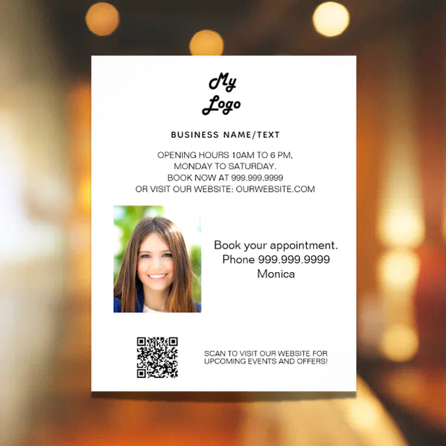 Business photo qr code beauty spa makup hair flyer | Zazzle