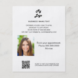 Business photo qr code beauty spa makup hair flyer | Zazzle